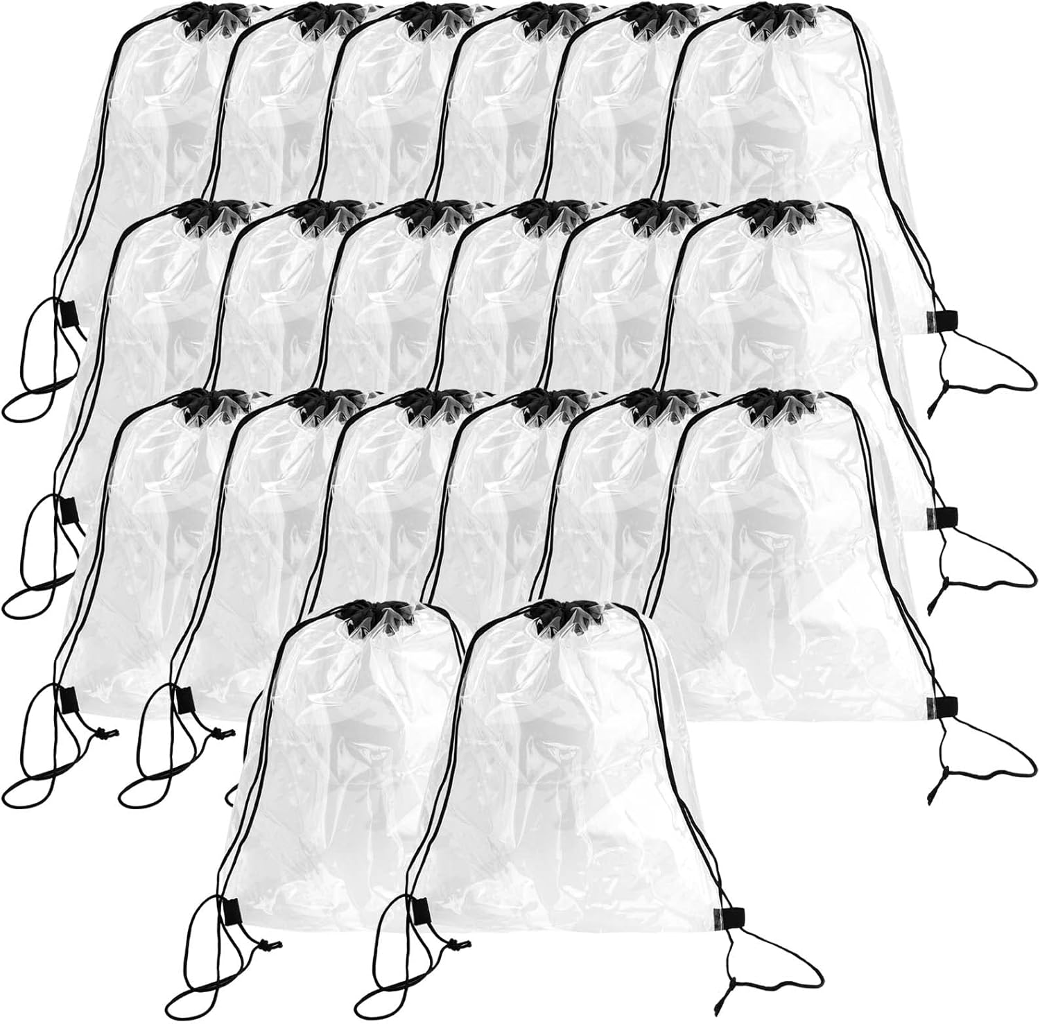 Amazon.com | TAICHEUT 20 Pieces 17 x 13 Inch Clear Drawstring Bag ...
