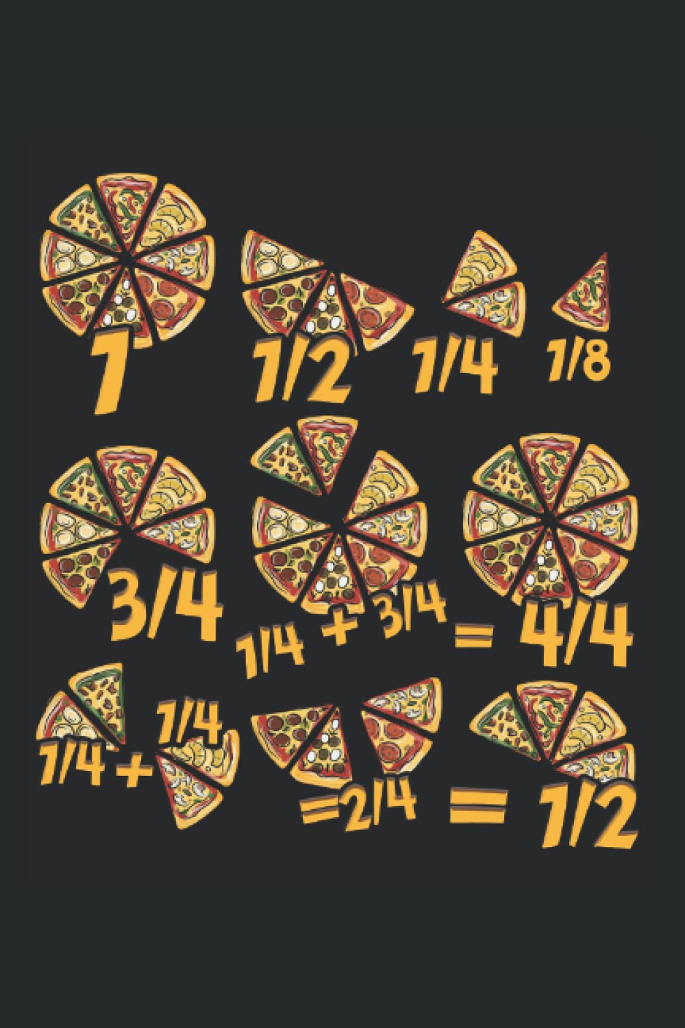 Math Teachers Nerd Math Fractions Pizza Mathematics: Journal / Notebook ...