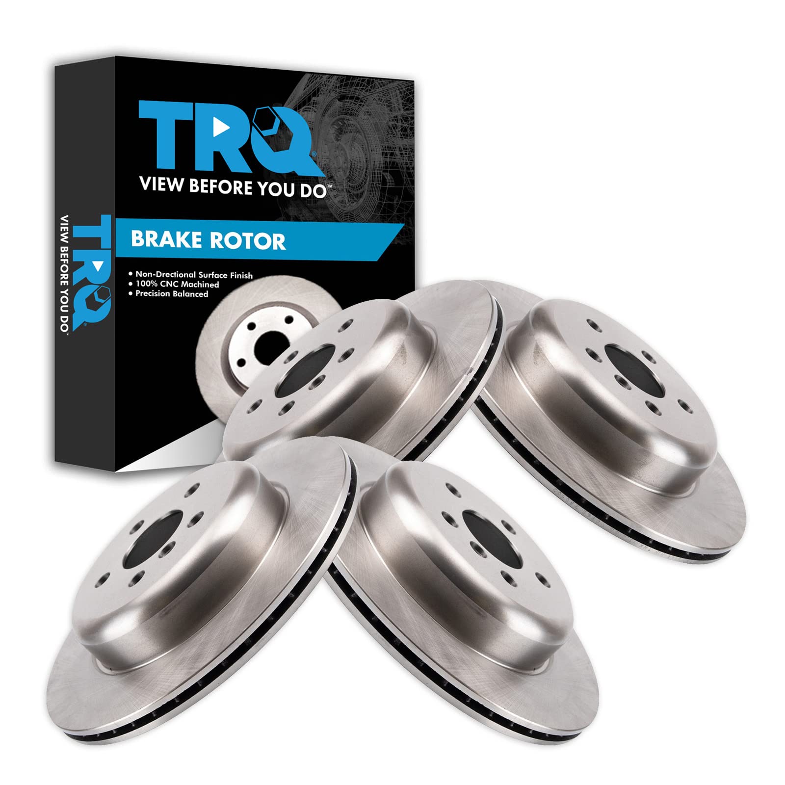 TRQ Rear Brake Rotor Set Compatible with 2017-2022 BMW
