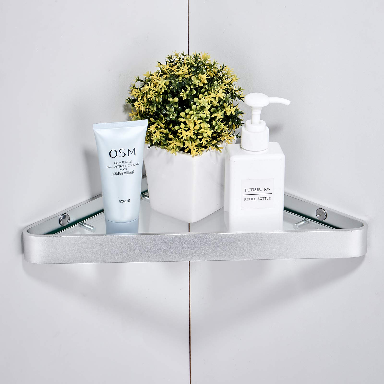 Buy Danpoo Shower Caddy Corner Shelf, Triangular Tempered Glass Corner ...