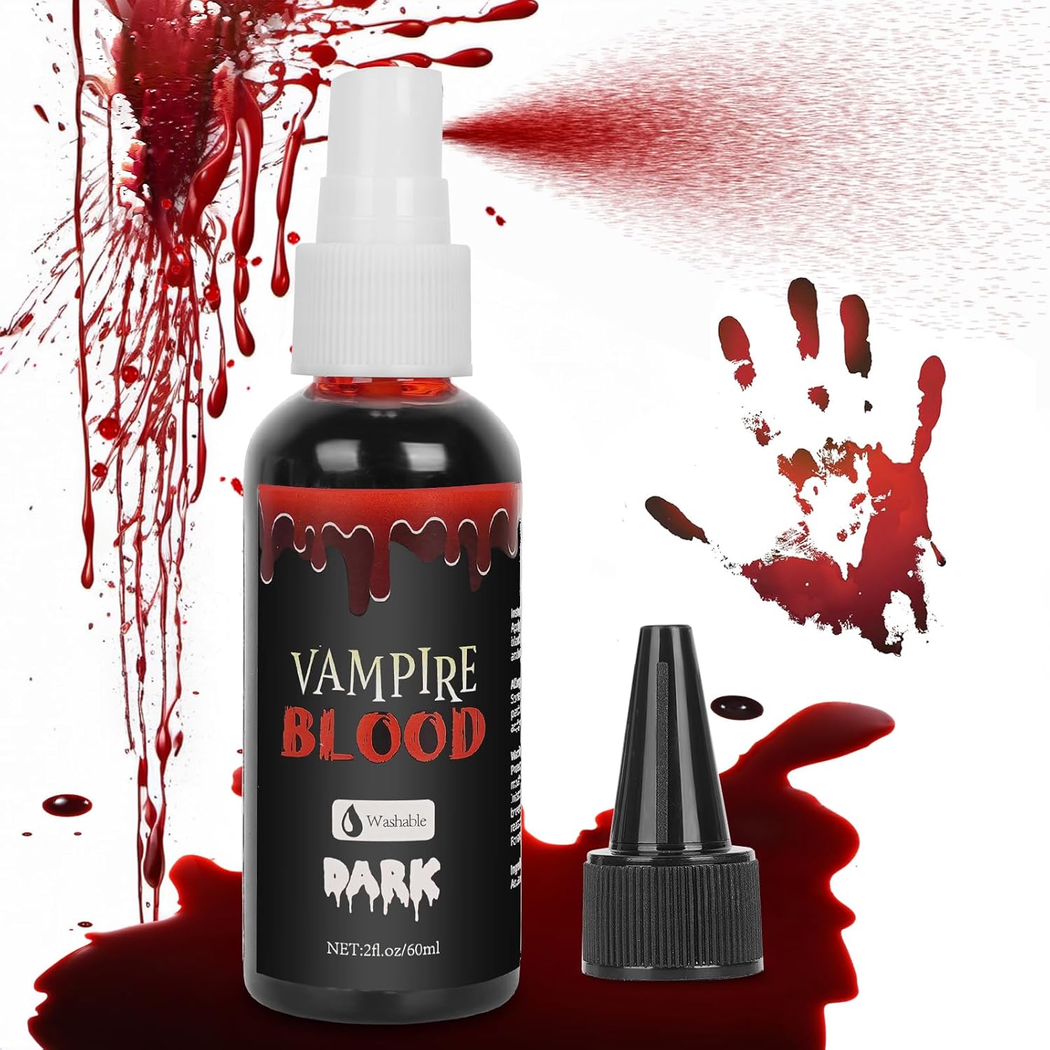 Amazon.com: Halloween Fake Blood, Dark Red Realistic Washable Special ...