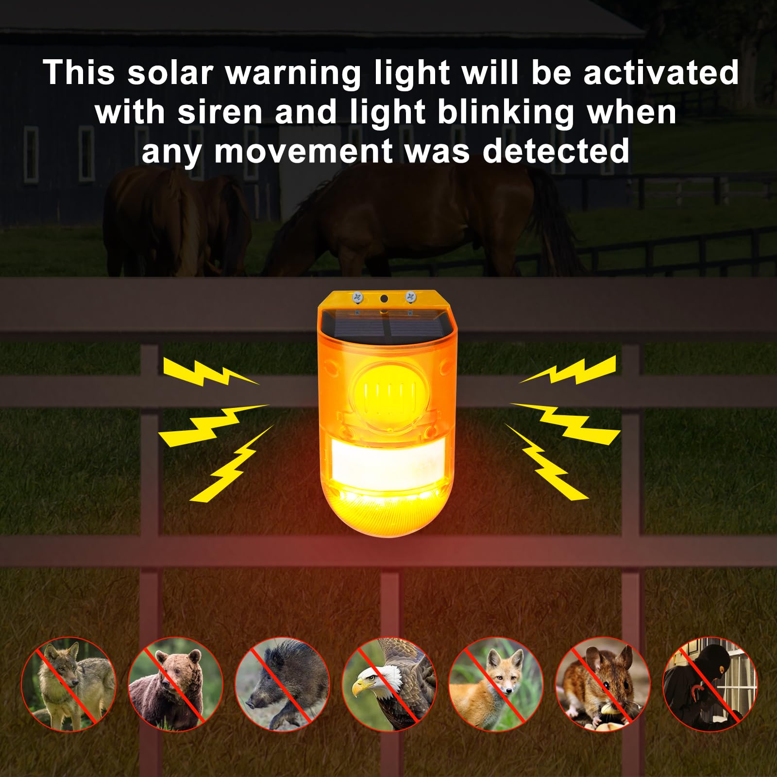 Snapklik.com : Aolyty Solar Motion Sound Alarm LED Strobe Warning Red ...