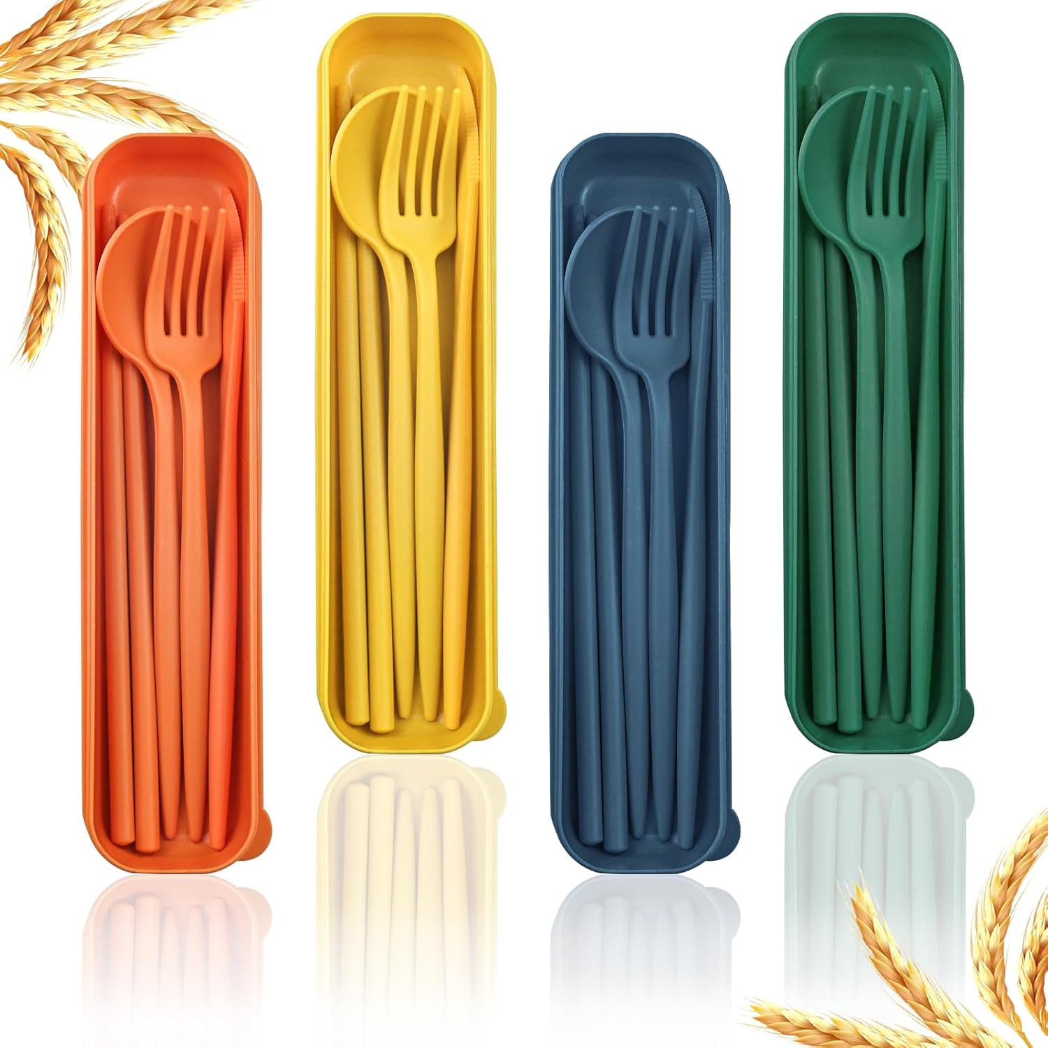 Amazon.com: ZGQHZR 4 Sets Reusable Utensils Set with Case,Camping ...