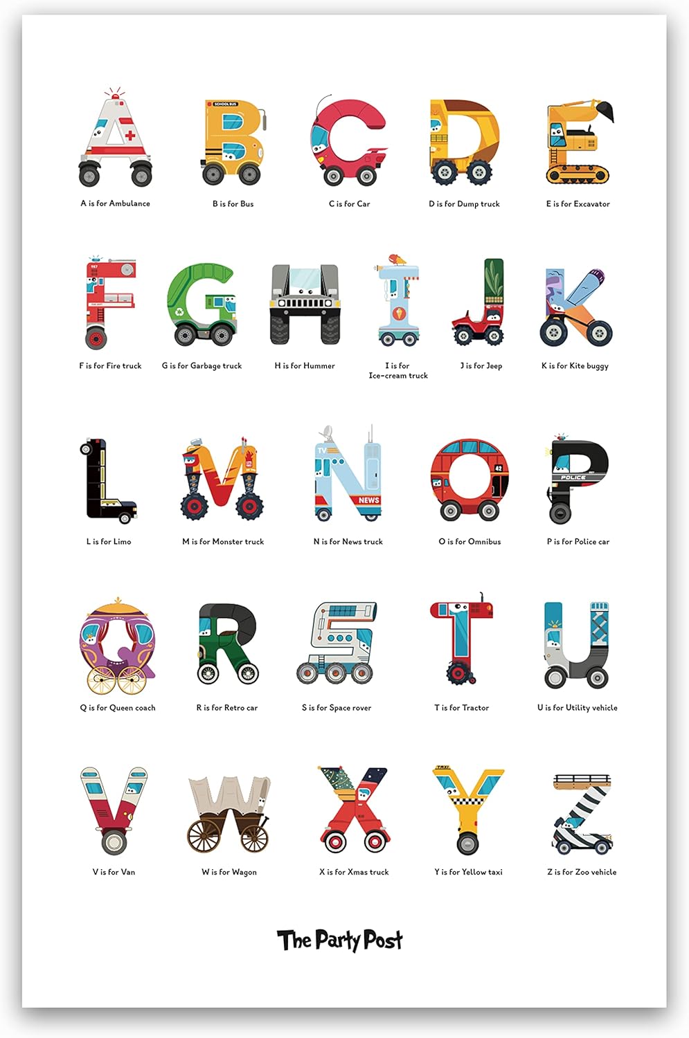 Amazon.com: Educational Poster for Kids Classroom. Learning Alphabet ...