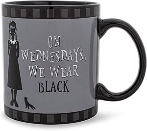 Amazon.com: Silver Buffalo Wednesday We Wear Black Ceramic Mug, 20 Ounces