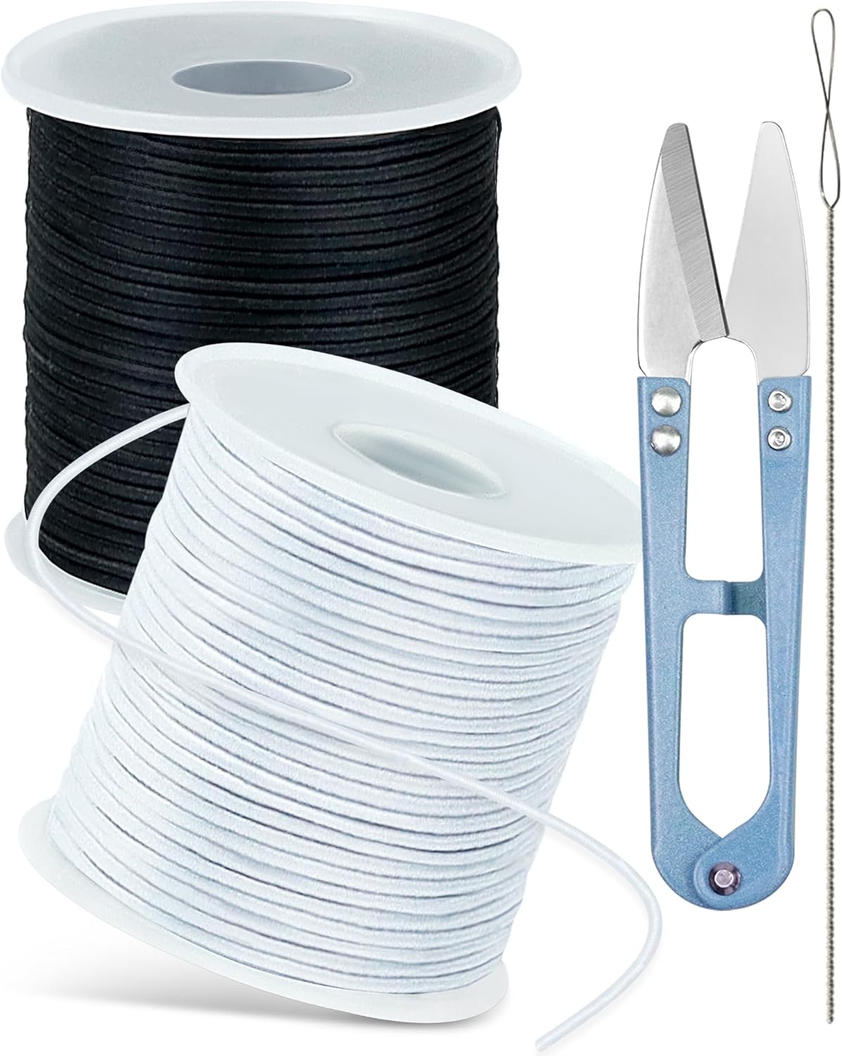 Amazon.com: 2 Rolls FIVEIZERO Black White Elastic Bracelet String,1mm,1 ...