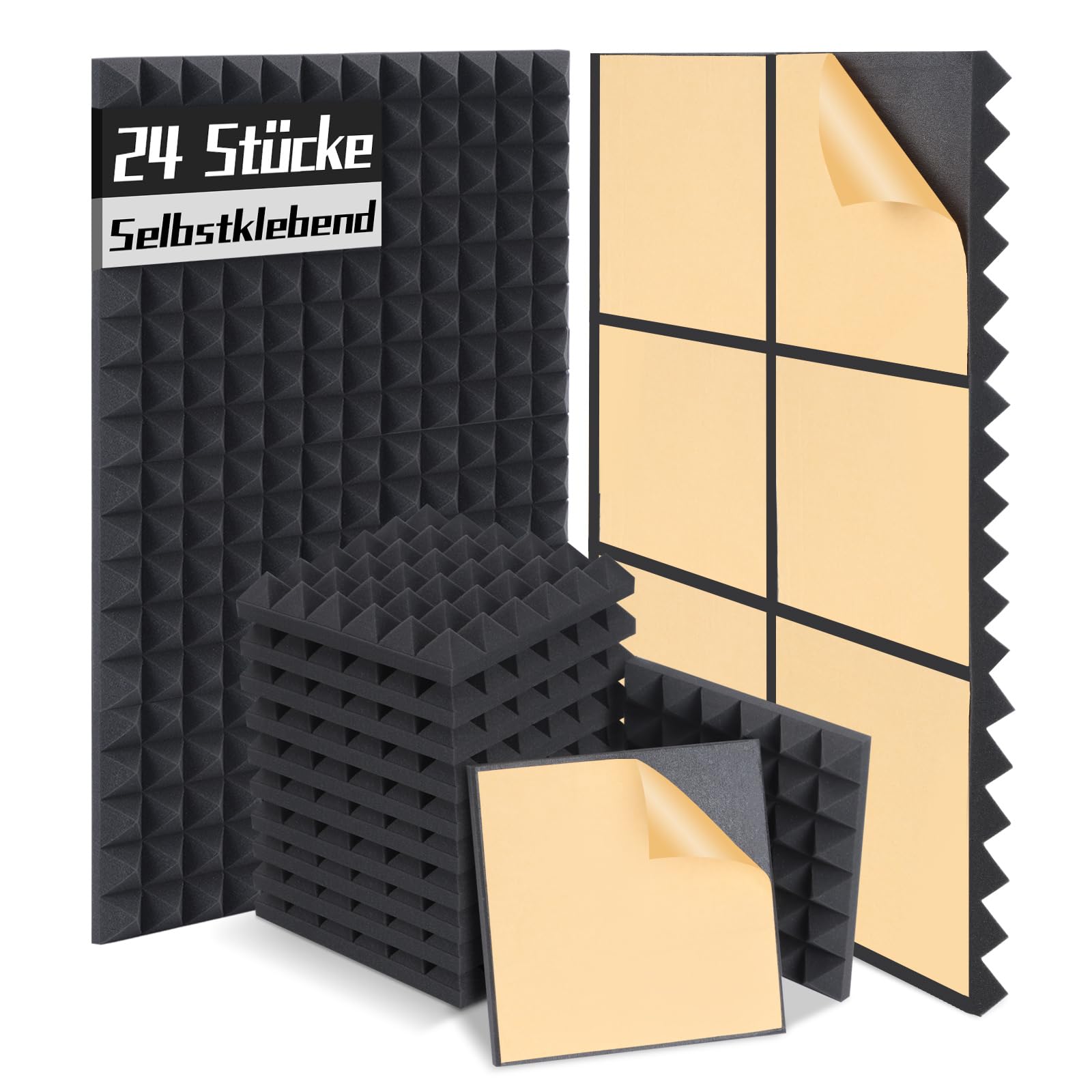 Auslet Acoustic Foam Self-Adhesive, Sound Insulation Acoustic Panels ...