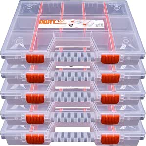 5 x sorteerdozen voor kleine onderdelen NORT16 | sorteerdoos kunststof ...