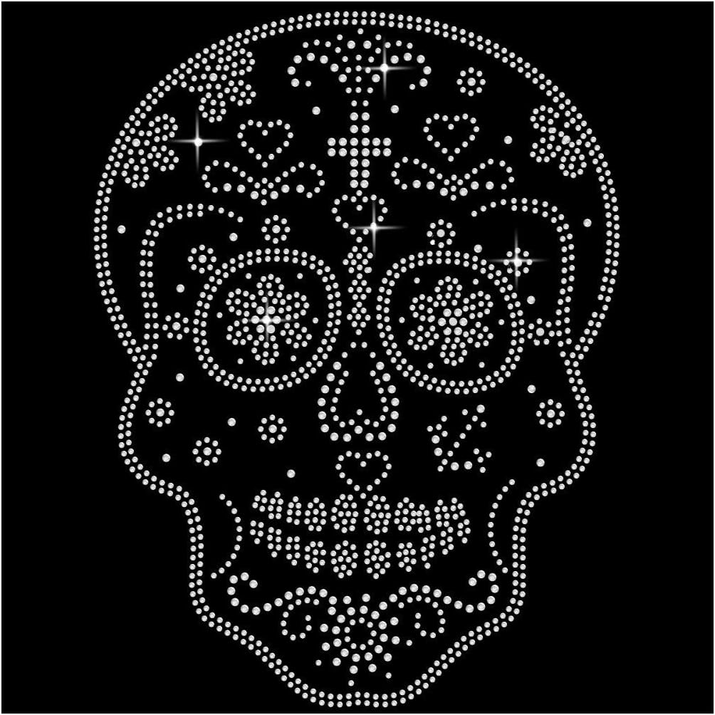 Motif strass - Crâne Sugar à repasser en strass - Motif paillettes ...