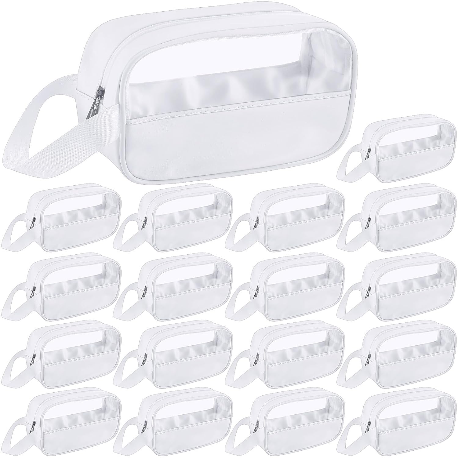Amazon.com : Tanlade 18 Pcs Clear Cosmetic Bags Bulk, Translucent ...
