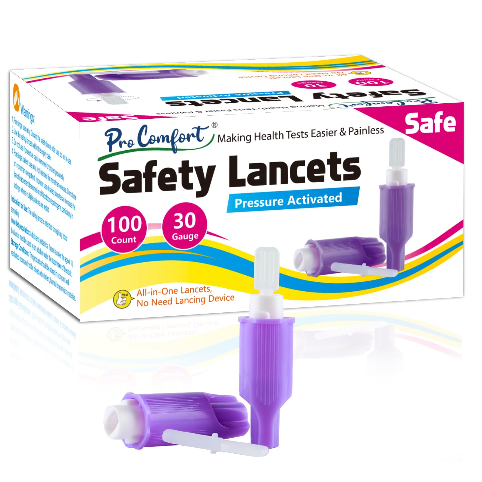 Amazon.com: Pro Comfort Safety Lancets for Diabetes Testing [100 Count ...