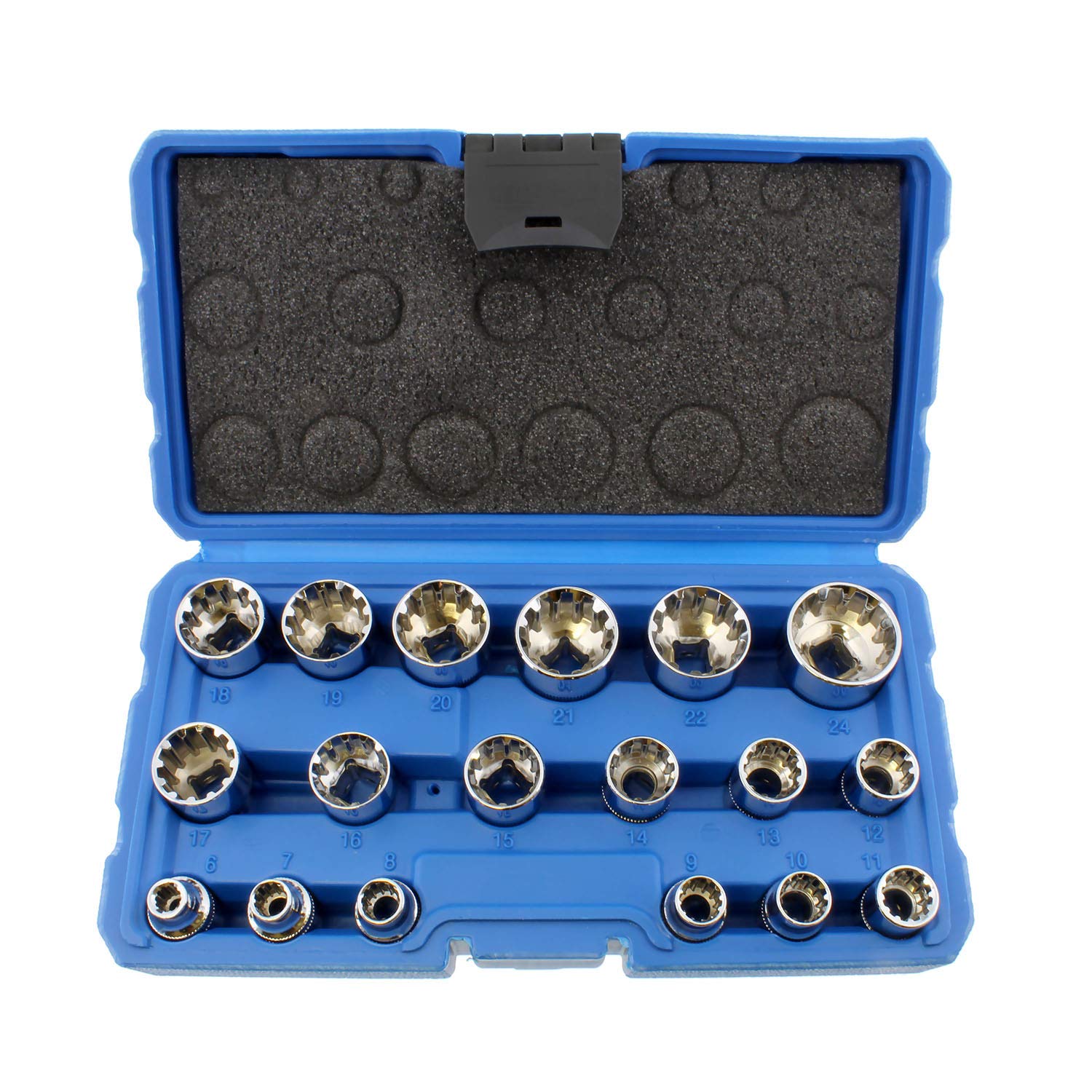 Abn Universal Spline Socket Set 18 Piece Metric Socket Tool Set