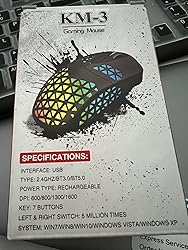 Amazon.com: WolfLawS KM-3 Wireless Gaming Mouse, Rechargeable RGB ...