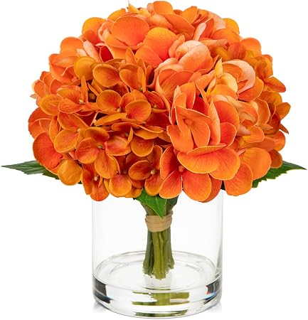 Amazon.com: Hollyone Fall Hydrangea Artificial Flowers for Decoration ...