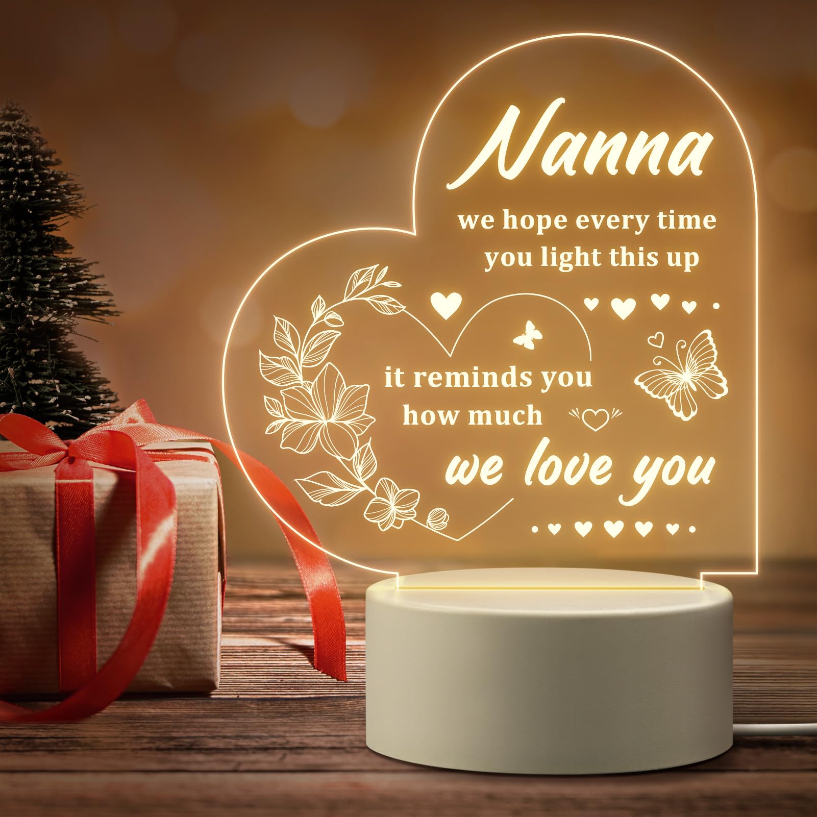 Giftasy Nanna Gifts, Nanna Christmas Gifts - Acrylic Engraved Night ...