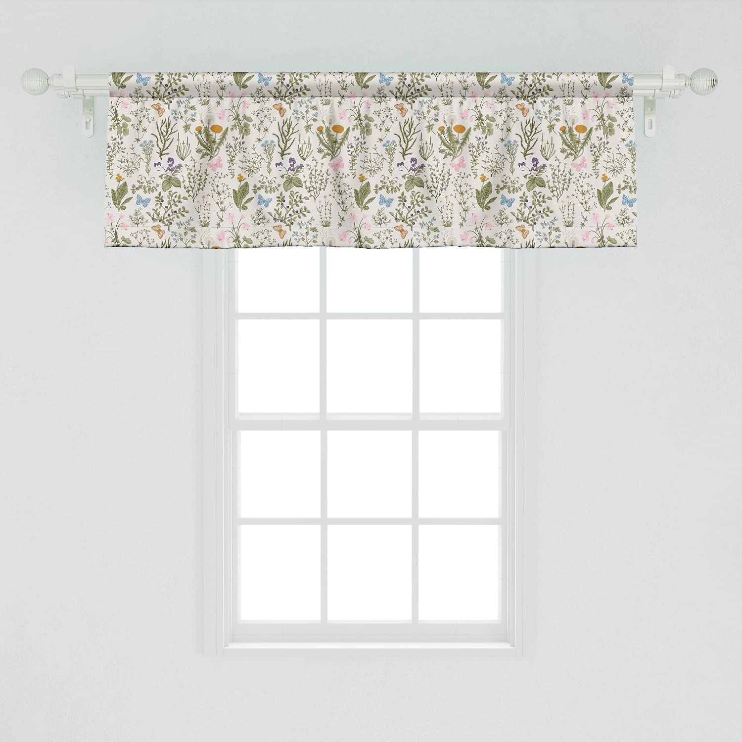 Amazon.com: Ambesonne Vintage Window Valance Pack of 2, Garden Art ...