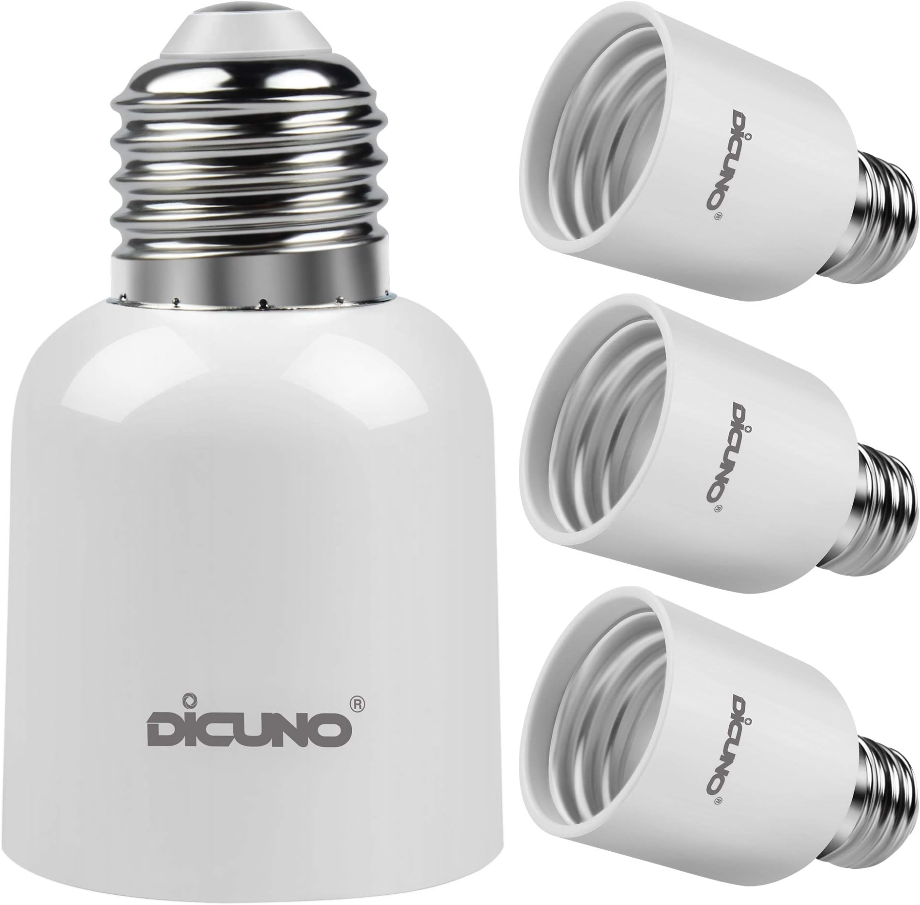DiCUNO E26 to E39 Adapter, Medium E26 to Mogul E39/E40 Light Bulb Lamp ...