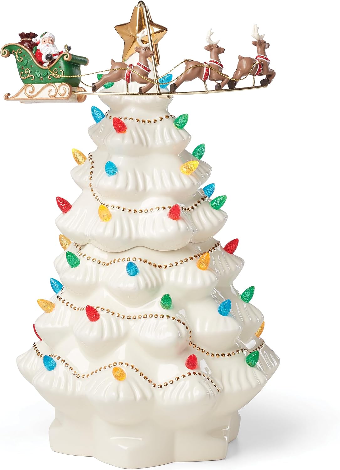Amazon.com: LENOX 894469 Treasured Traditions Tree with Flying Santa ...