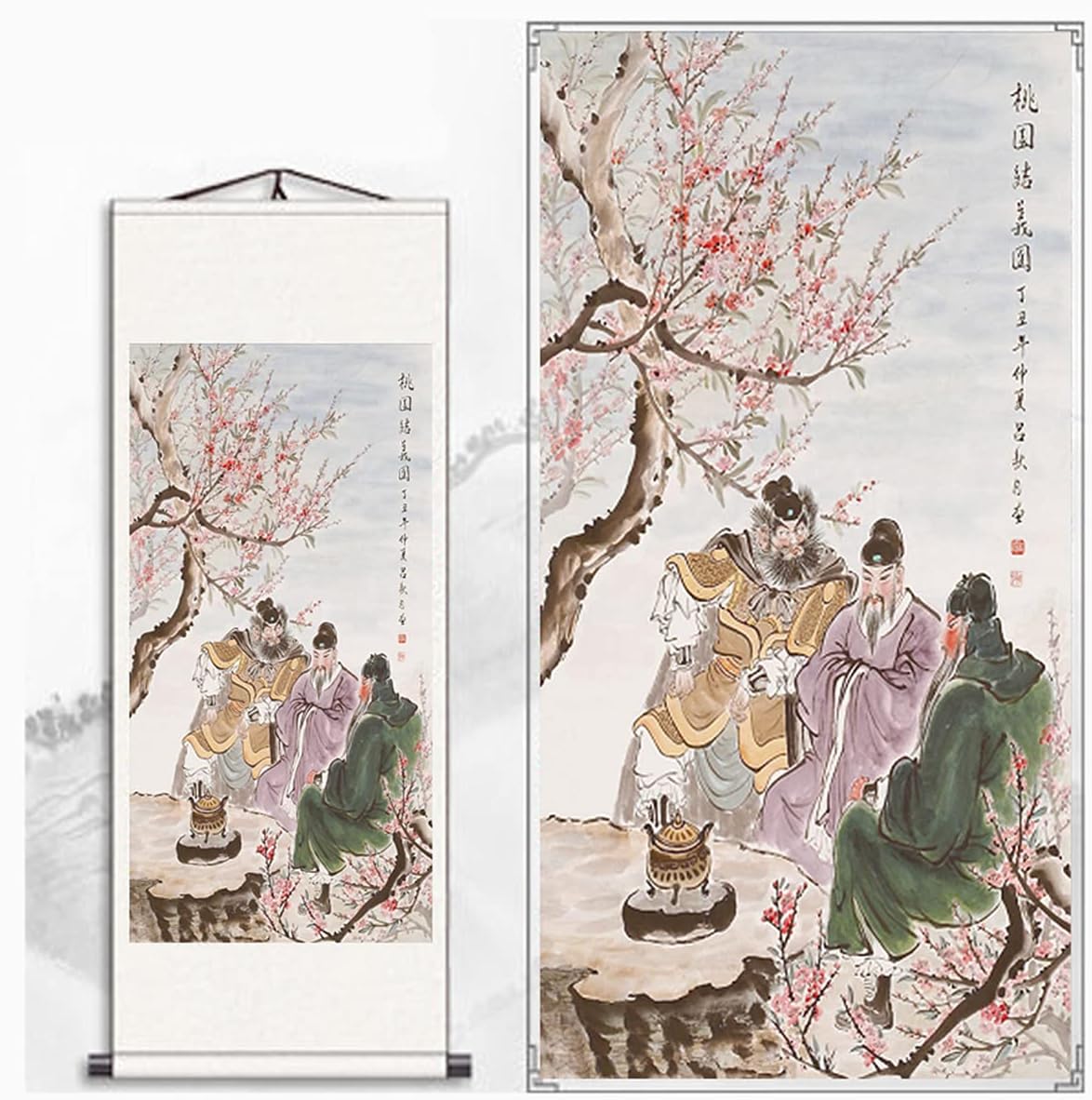 Amazon.com: Zzooi Three Kingdoms Peach Garden Oath(桃园三结义) Silk Prints ...