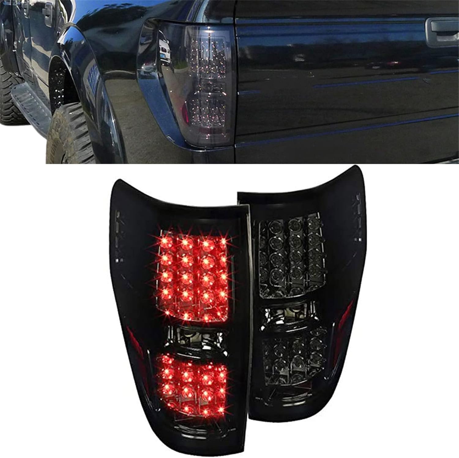 Amazon.com: Silscvtt Black Rear Brake Lamps LED Tail Lights Assembly ...