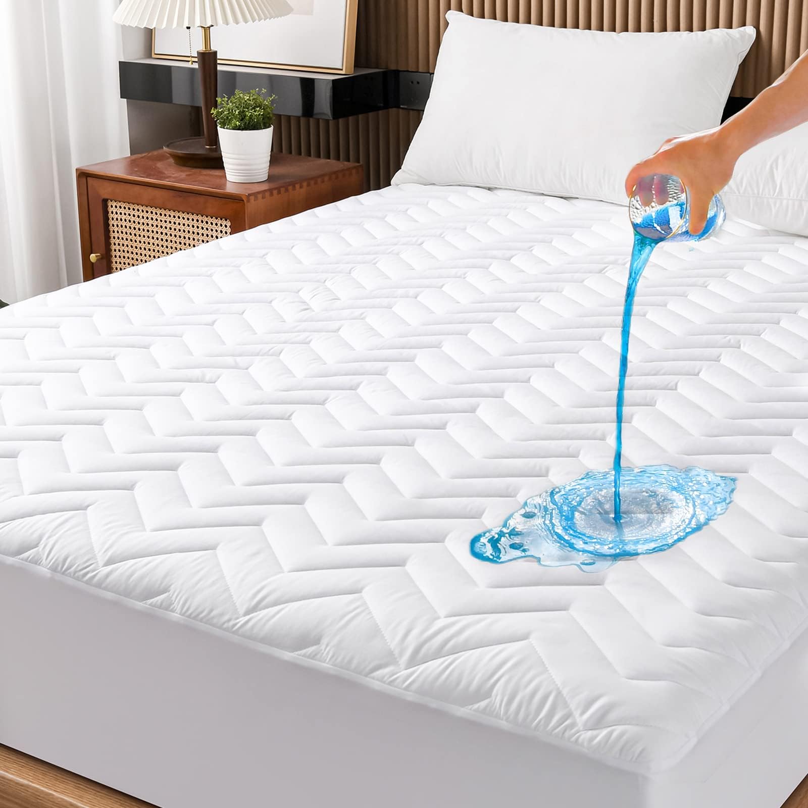 Amazon.com: GRT Twin Waterproof Mattress Pad, 100% Waterproof Quilted ...