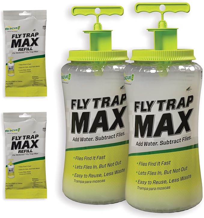 Amazon.com : RESCUE! Fly Trap Max Bundle – Large Reusable Outdoor Fly ...