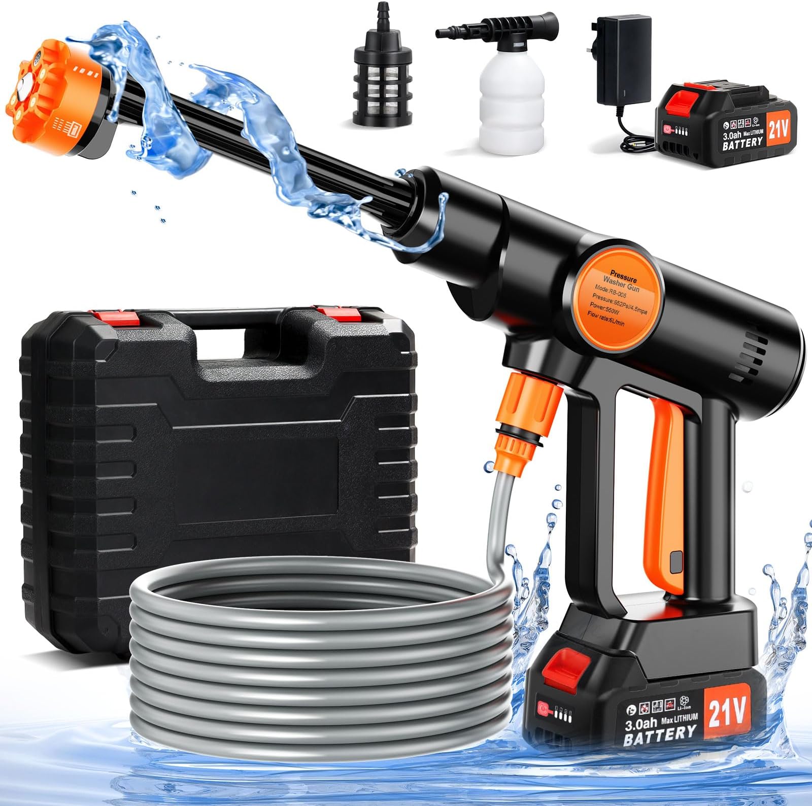 Amazon.com : Cordless Pressure Washer,SANJIAN Brushless Power Washer ...