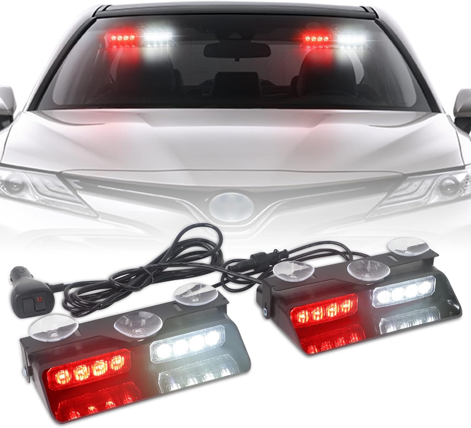 Amazon.com: XRIDONSEN 2 in 1 Emergency Dash Lights Red White Volunteer ...