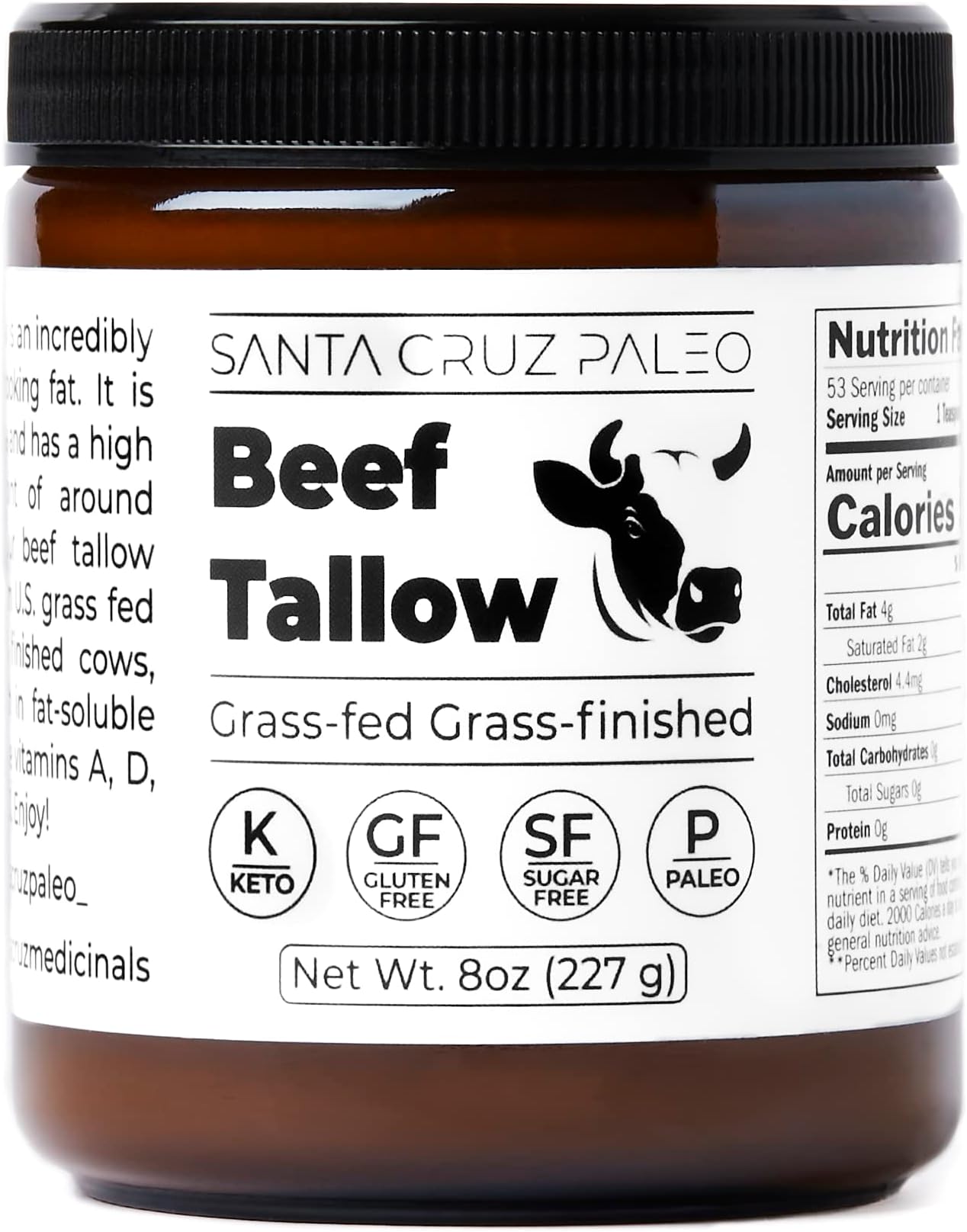 Amazon.com : 100% Grass Fed Beef Tallow 1 lb. (16 oz.) one pound_AB ...