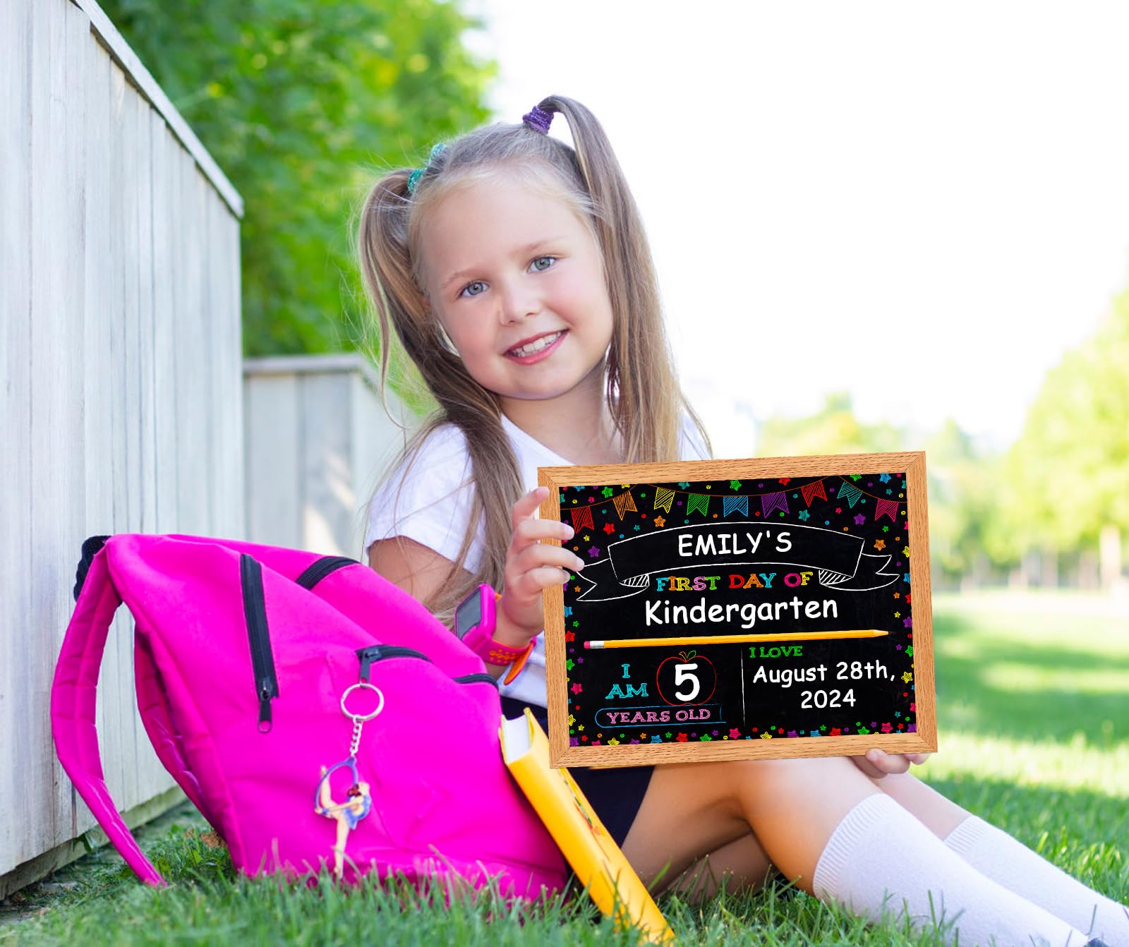 Snapklik.com : Wood First Day Of School Chalkboard - 10"x12" Colorful ...