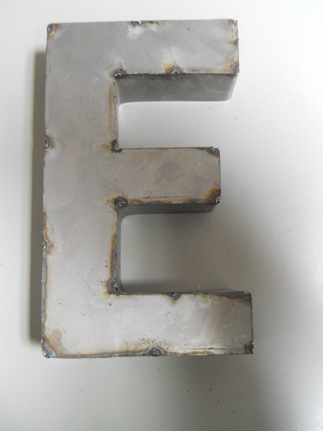 Amazon.com : 9" Rustic Reclaimed Metal Industrial Letter E 2" Thick 3D ...