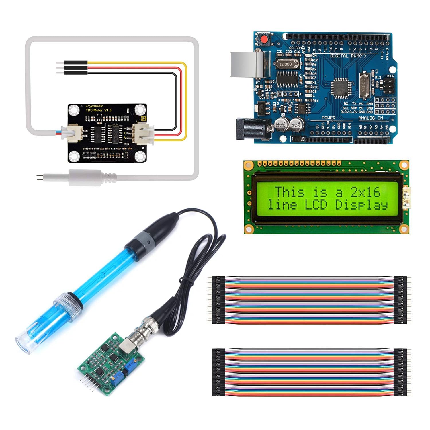 Buy Electrobot DIY PH and TDS Sensor Kit with UNO R3, LCD Display, and ...