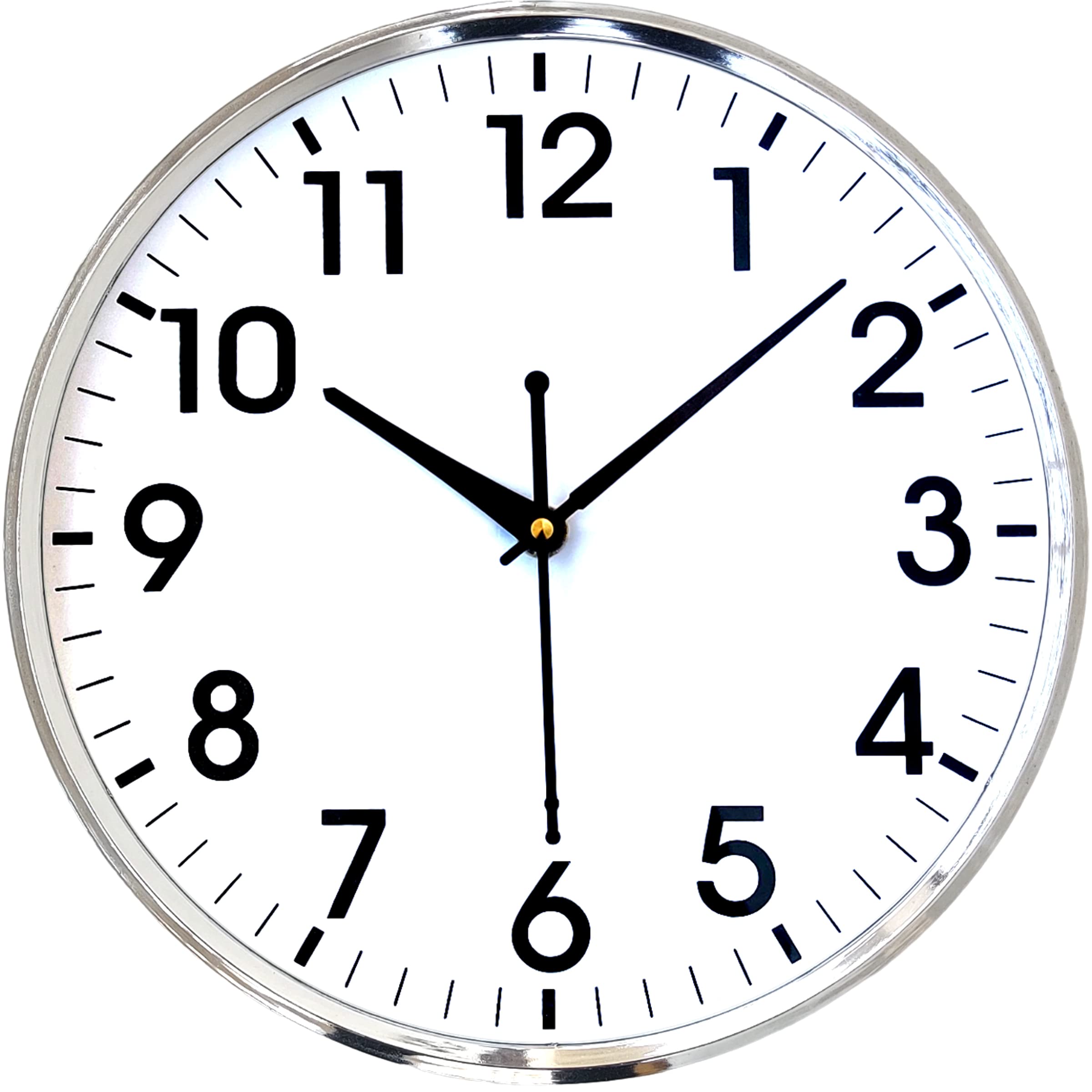 Buy Modern Silver Wall Clock – 10-Inch TIK-TOC Quartz Movement with ...