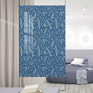 Amazon.com: Blue White Stained Glass Window Film Privacy Blue Waters ...