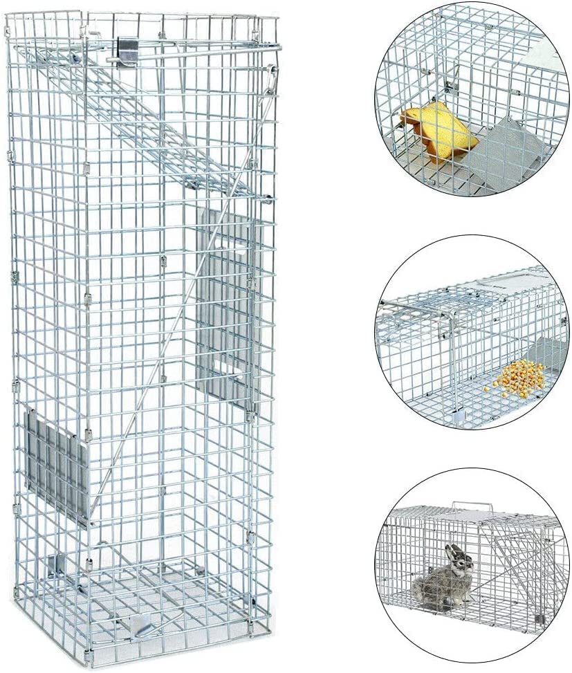 Animal Traps Outdoor Spring Trap Rodent Cage Trap for Live Animals Cat ...