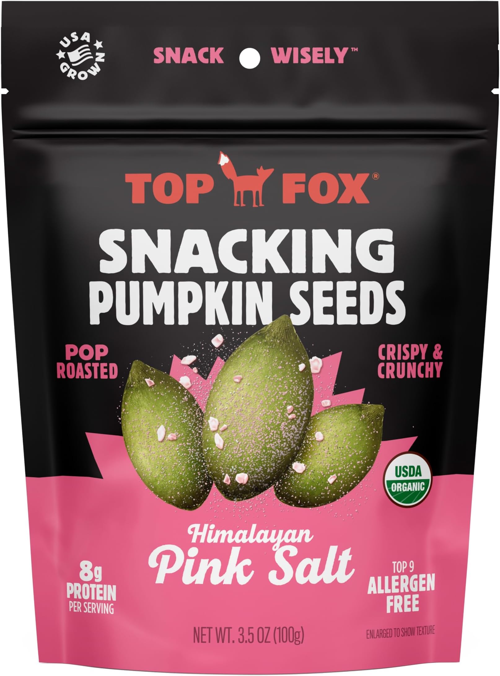 Amazon.com : Top Fox Snacks - Organic Pop-Roasted Pumpkin Seeds ...