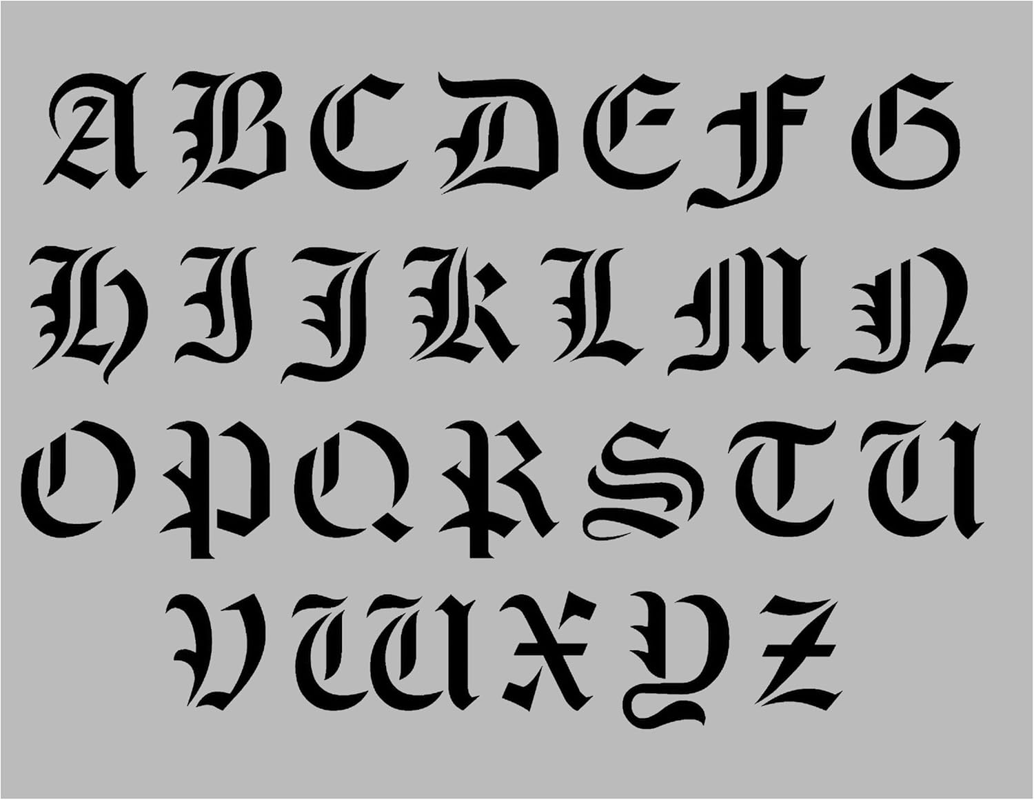 Amazon.com : Old Olde English Alphabet Stencil - Uppercase Font ...