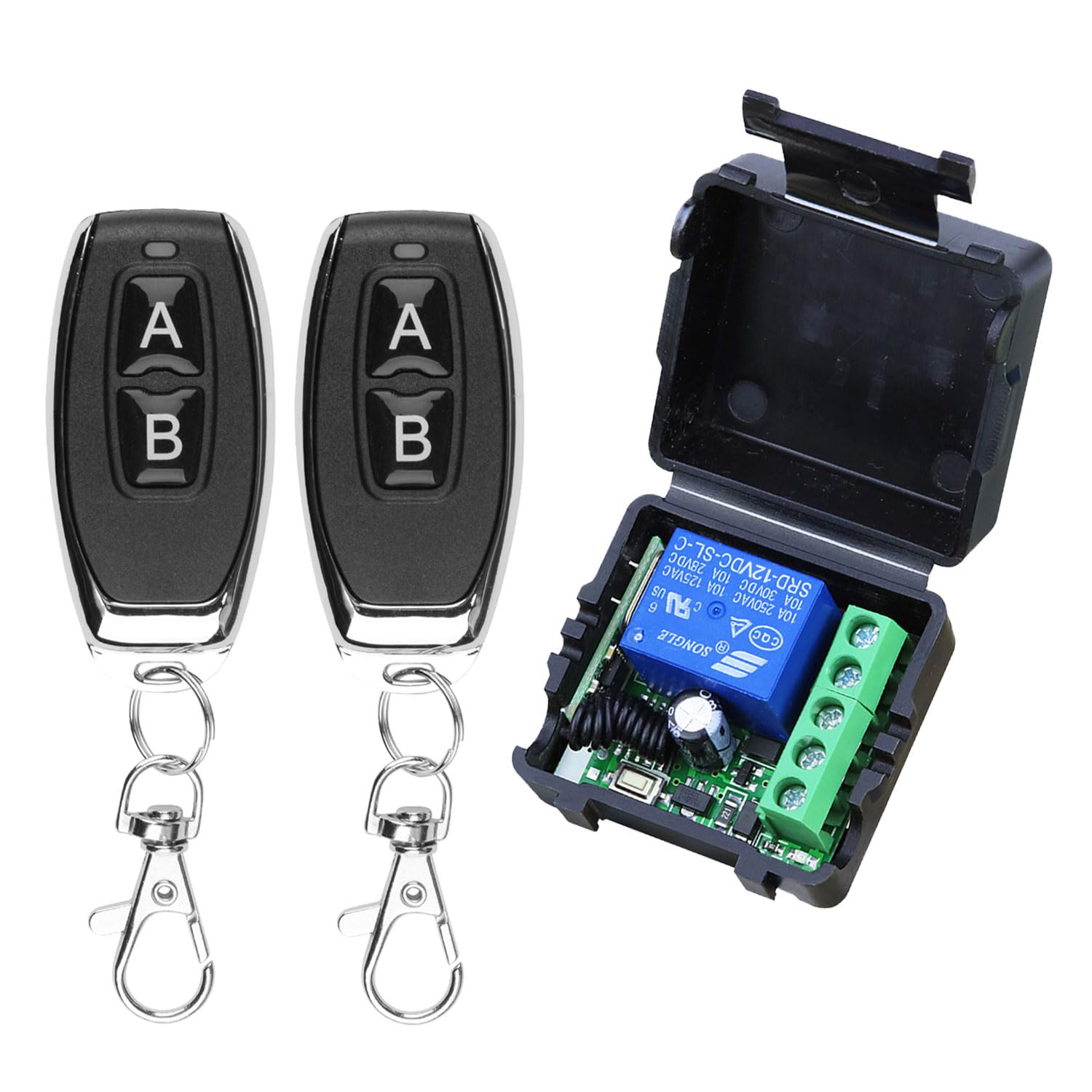 ZABLL 12V Remote Control Switch 433Mhz 1CH Wireless Relay Switch (2 ...