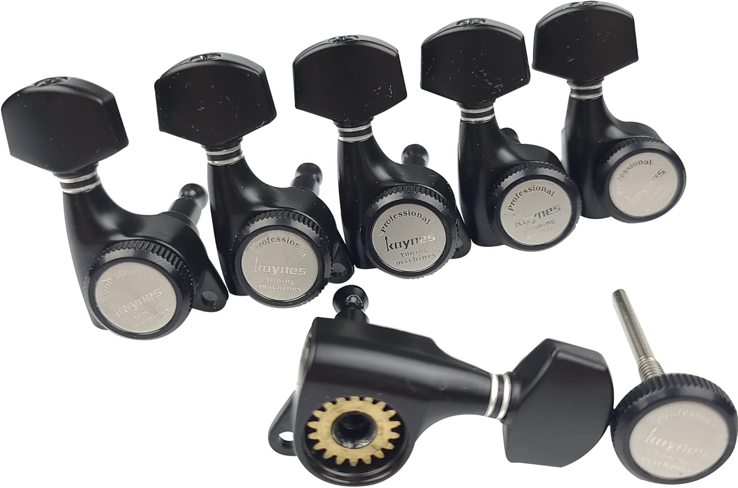 Kaynes Guitar Locking Tuners – 18:1 Black Lock String Tuning Keys Pegs ...
