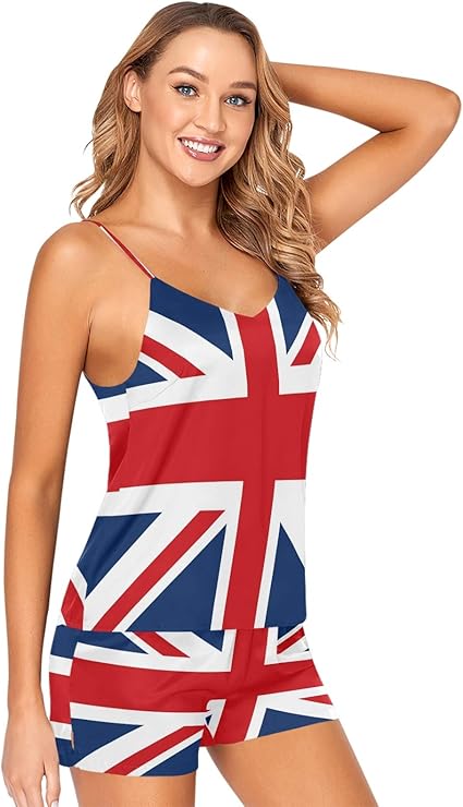 ALAZA Union Jack British Flag London England Pajamas Shorts Set Women ...