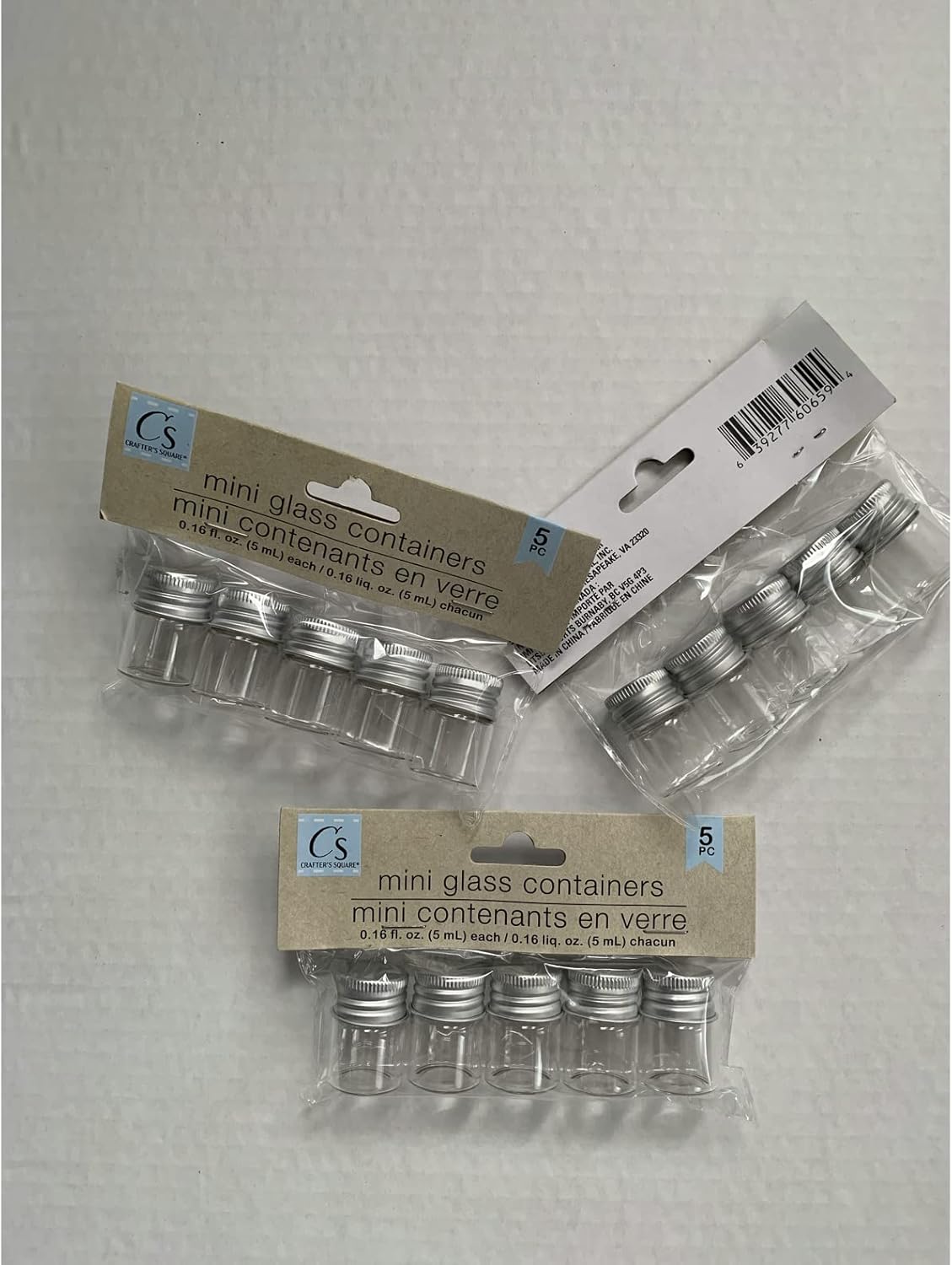 Amazon.com: Set of 3 Mini Clear Glass Containers with Metal Lid (5 ...