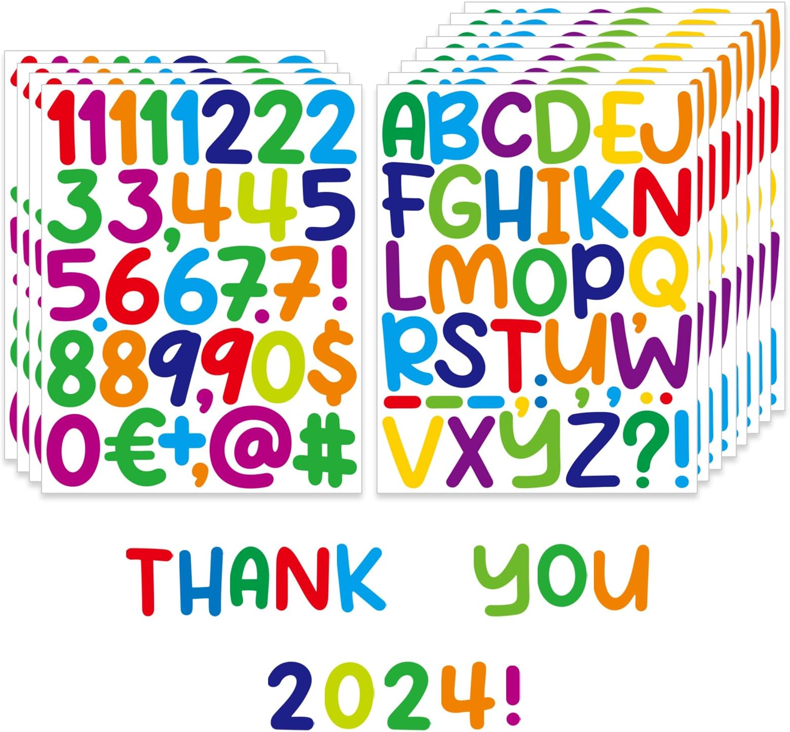 Amazon.com: 10 Sheets Alphabet Stickers and 2 Sheets 0-9 Number ...