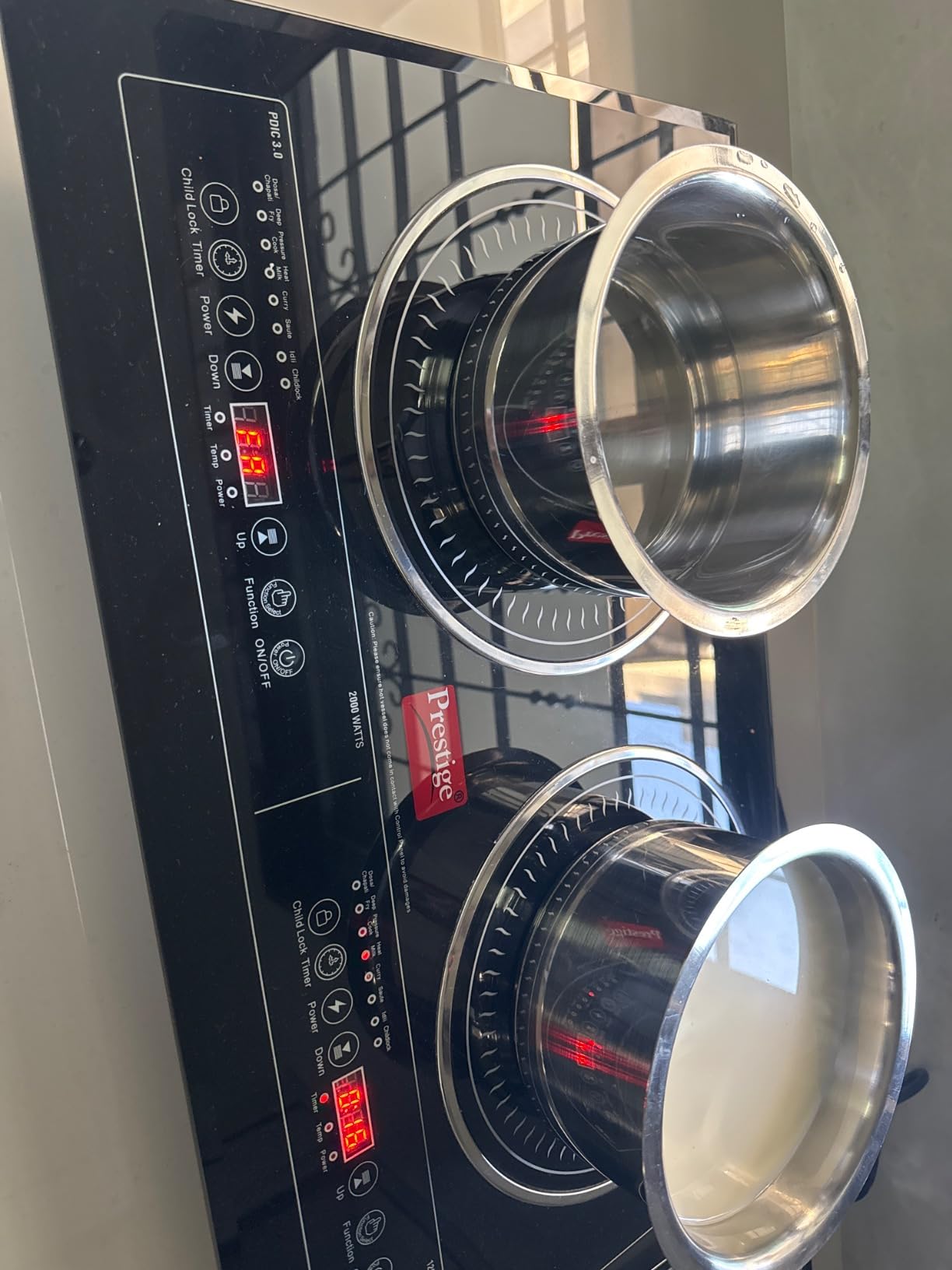 Buy Prestige PDIC 3.0 Double Induction Cooktop(3200W, Black, 2 Burner ...