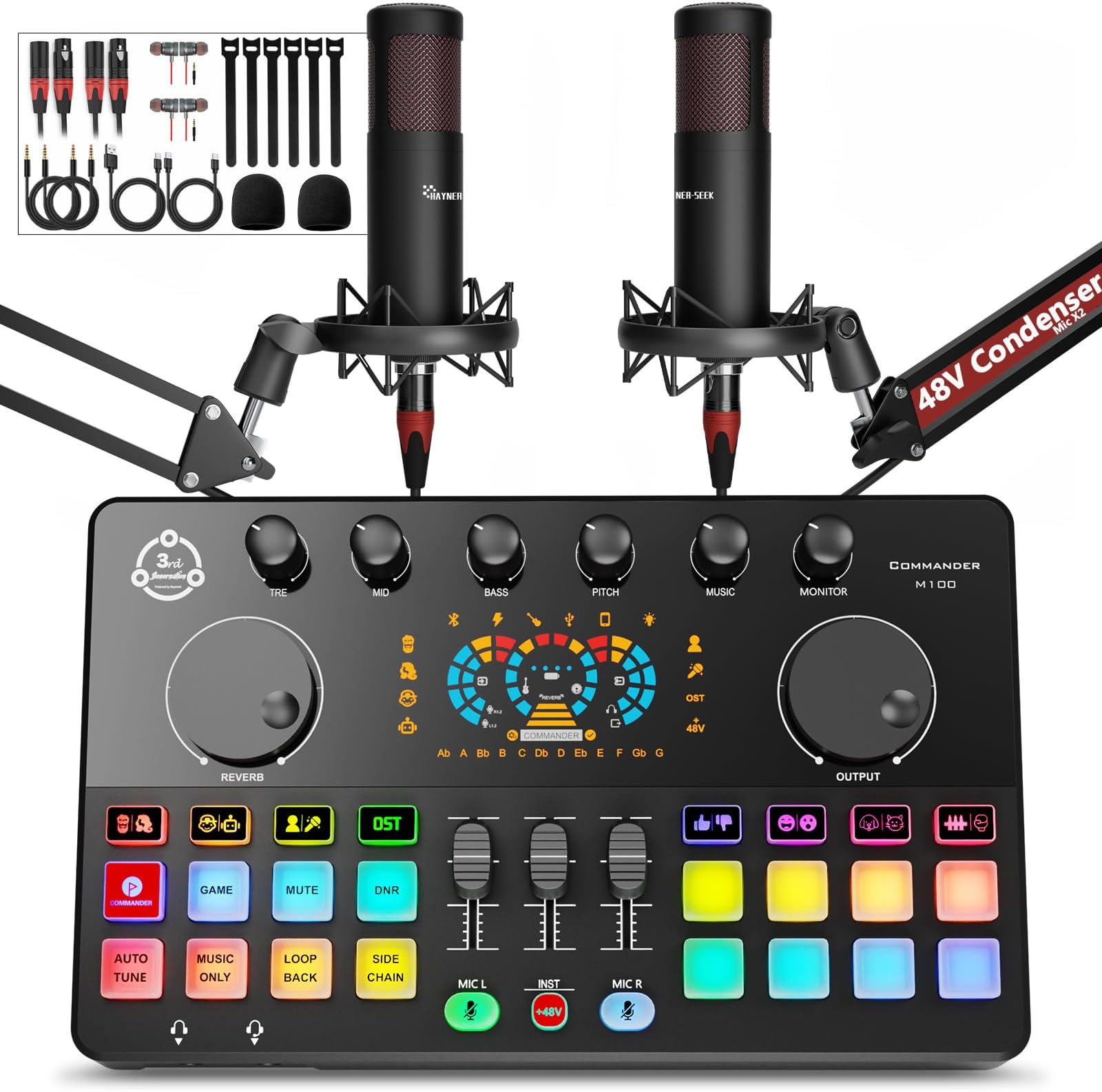 Amazon.com: V8s for 2, V8s Voice Changer with BM-800 Podcast Microphone ...