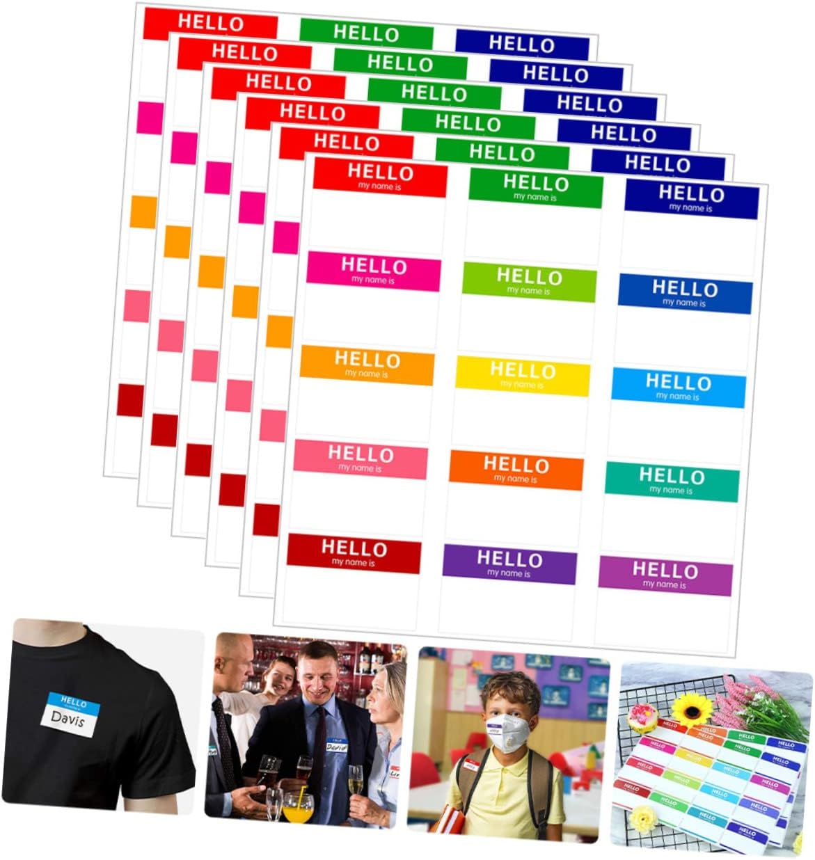 Parliky 20 Sheets Name Sticker Name Tags Name Labels Identification ...