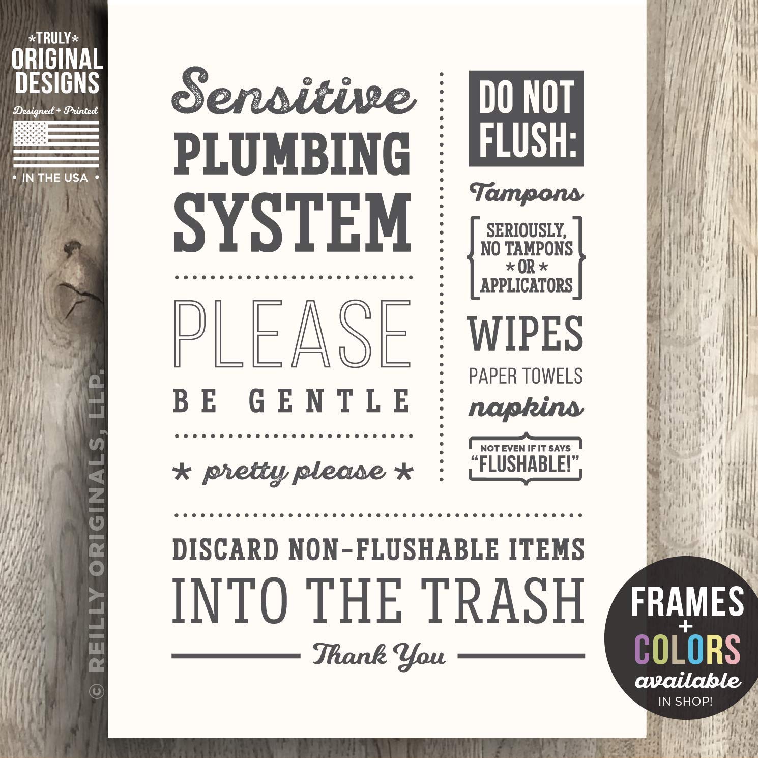Buy 5x7 inch *UNFRAMED PRINT* Do not Flush Bathroom Sign Septic System ...
