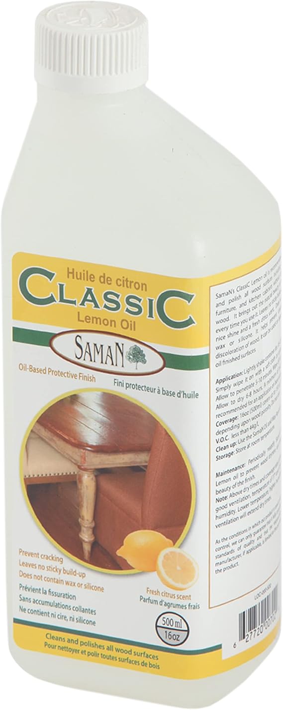 SamaN Classic Lemon Oil LOC-000-500 – Oil-Based Protective Finish – 500 ...