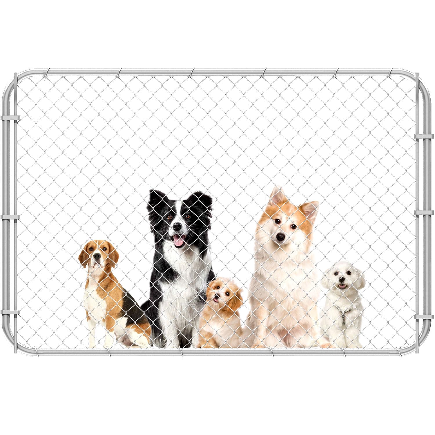 Kicari Anti-Rust Outdoor Garden Gate Kit,Adjustable Chain Link Fence ...