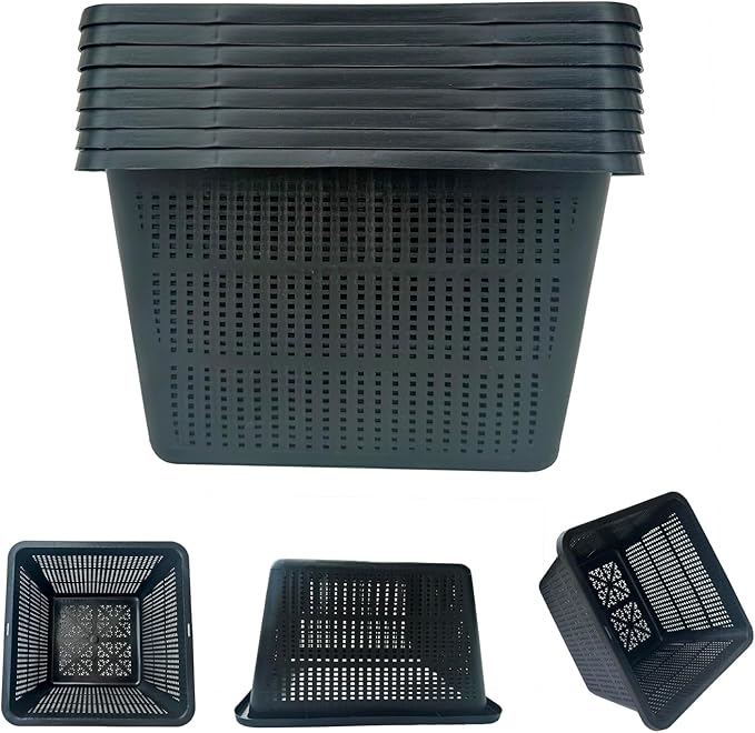 Amazon.com : Gyfofix HG9SQBK 9-Inch Square Aquatic Plant Baskets ...