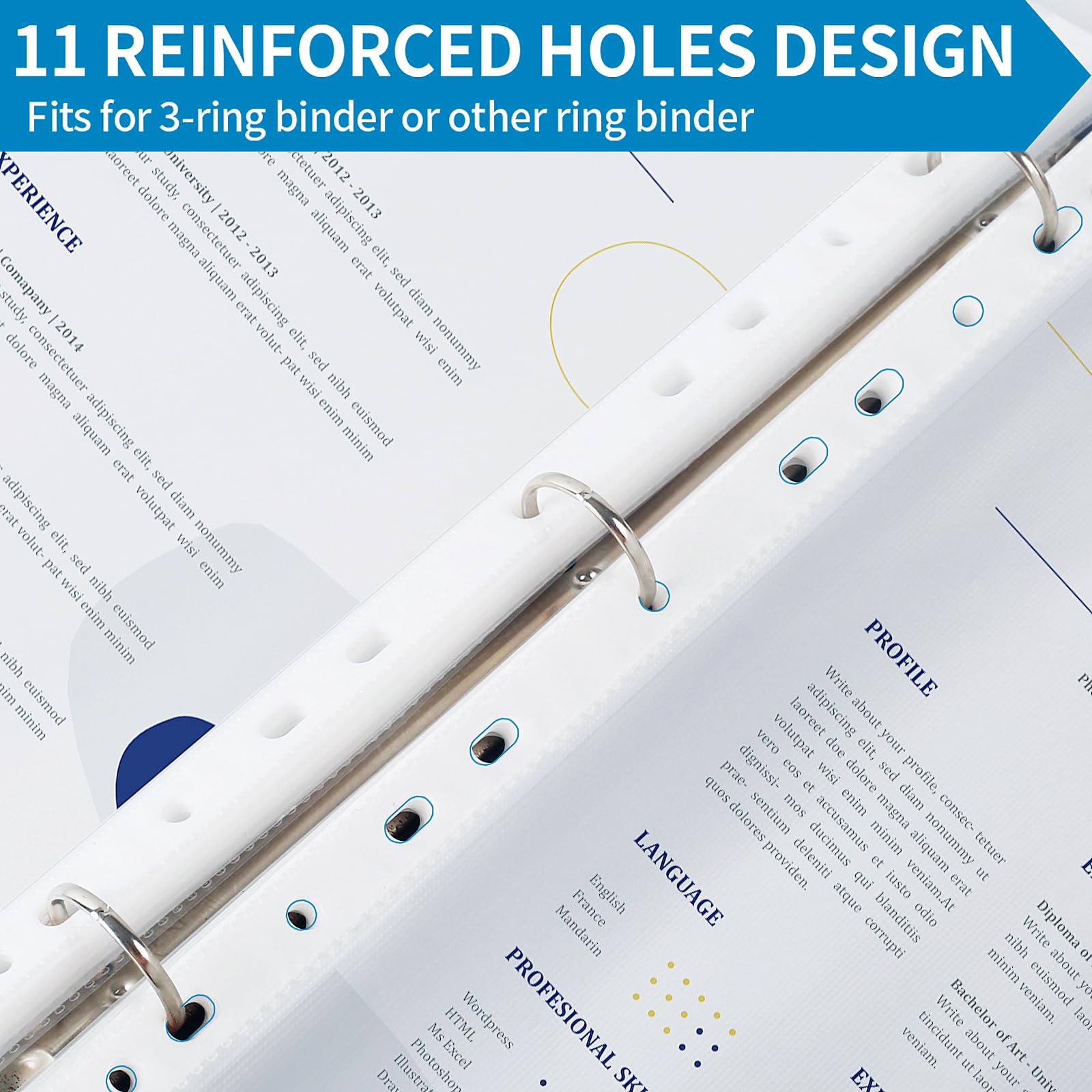 Snapklik.com : 50 Pack Sheet Protectors, Clear Page Protectors 11-Hole ...